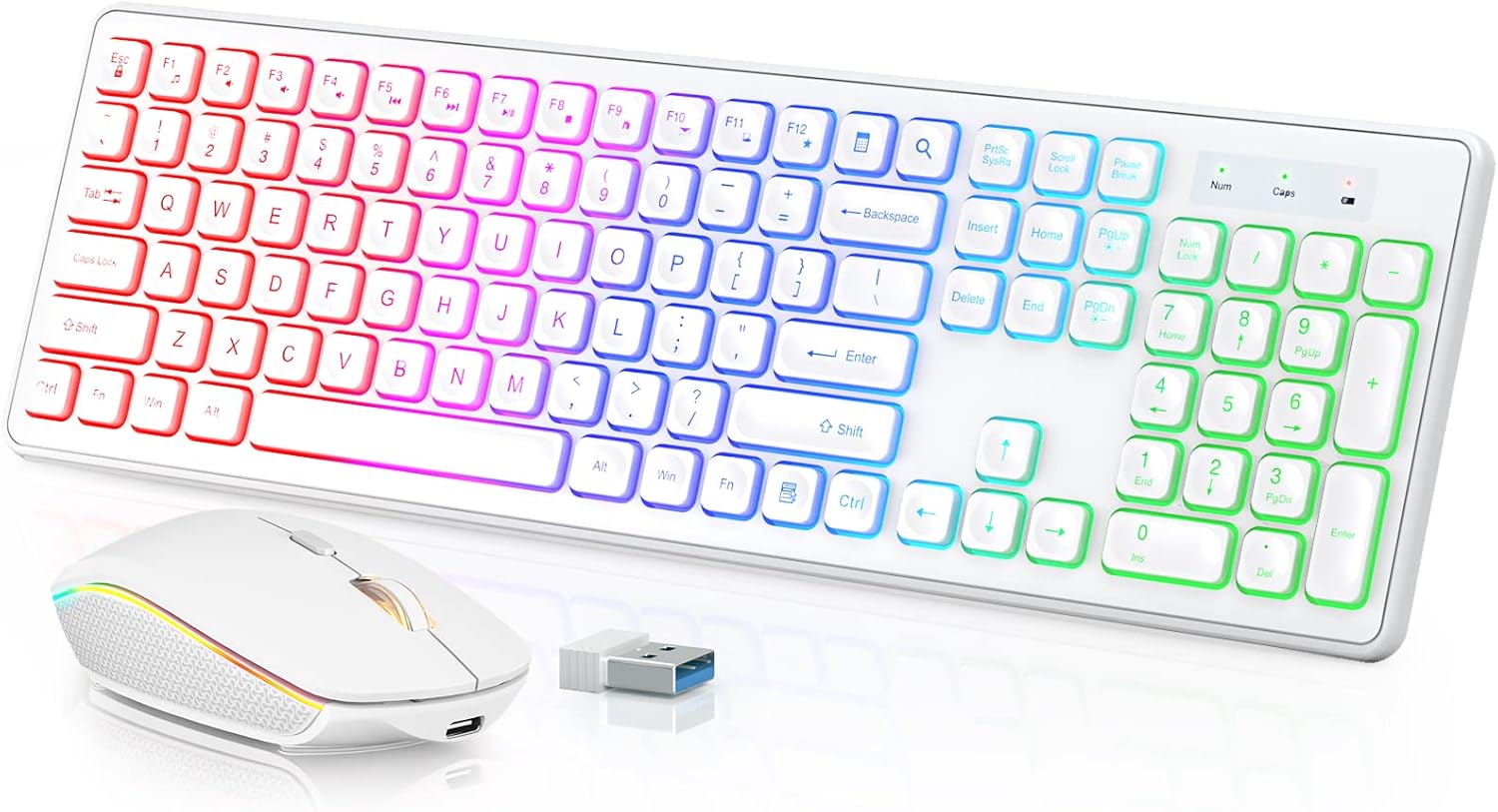 Wireless Keyboard And Mouse Combo Rgb Backlit Rechargeable And Light Up Letters