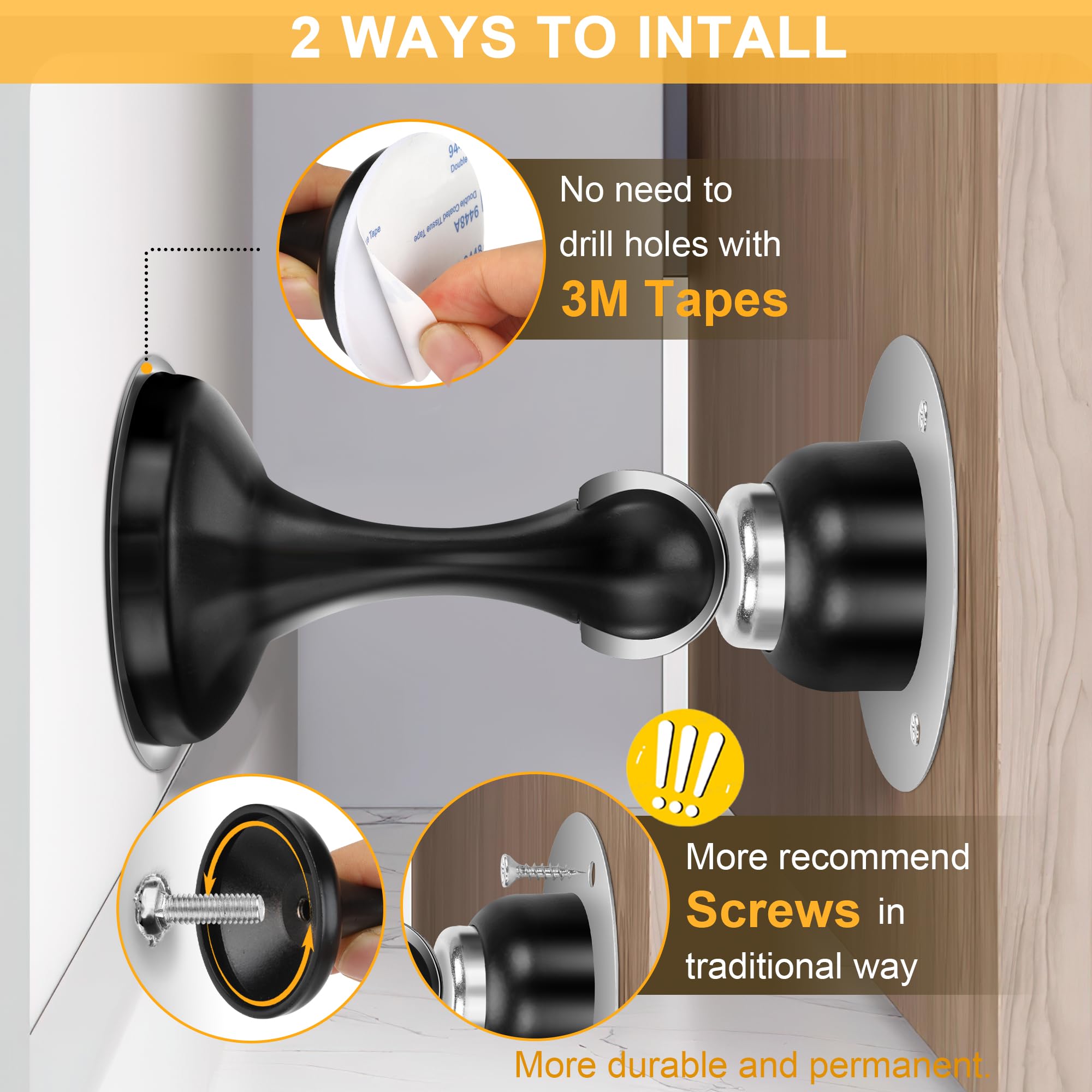 Snapklik.com : Crosize Magnetic Door Stoppers 1 Pack, Stainless Steel ...