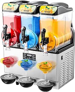 Amazon.com: VEVOR Commercial Slushy Machine, 15Lx3 Triple Tank ...