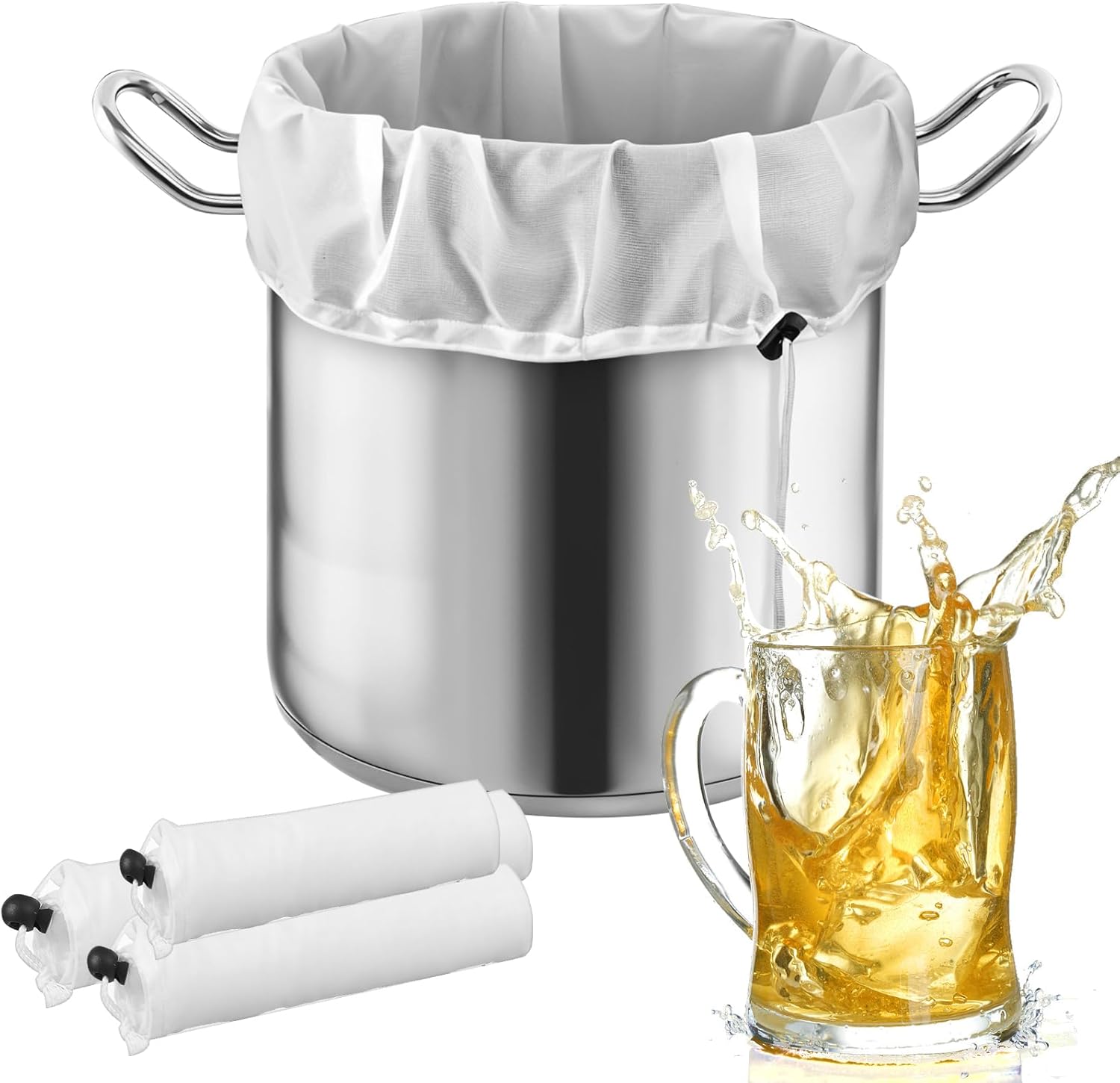 Oruola 3pcs Muslin Bags,Fine Mesh Strainer Bag for Home Brewing Hops ...