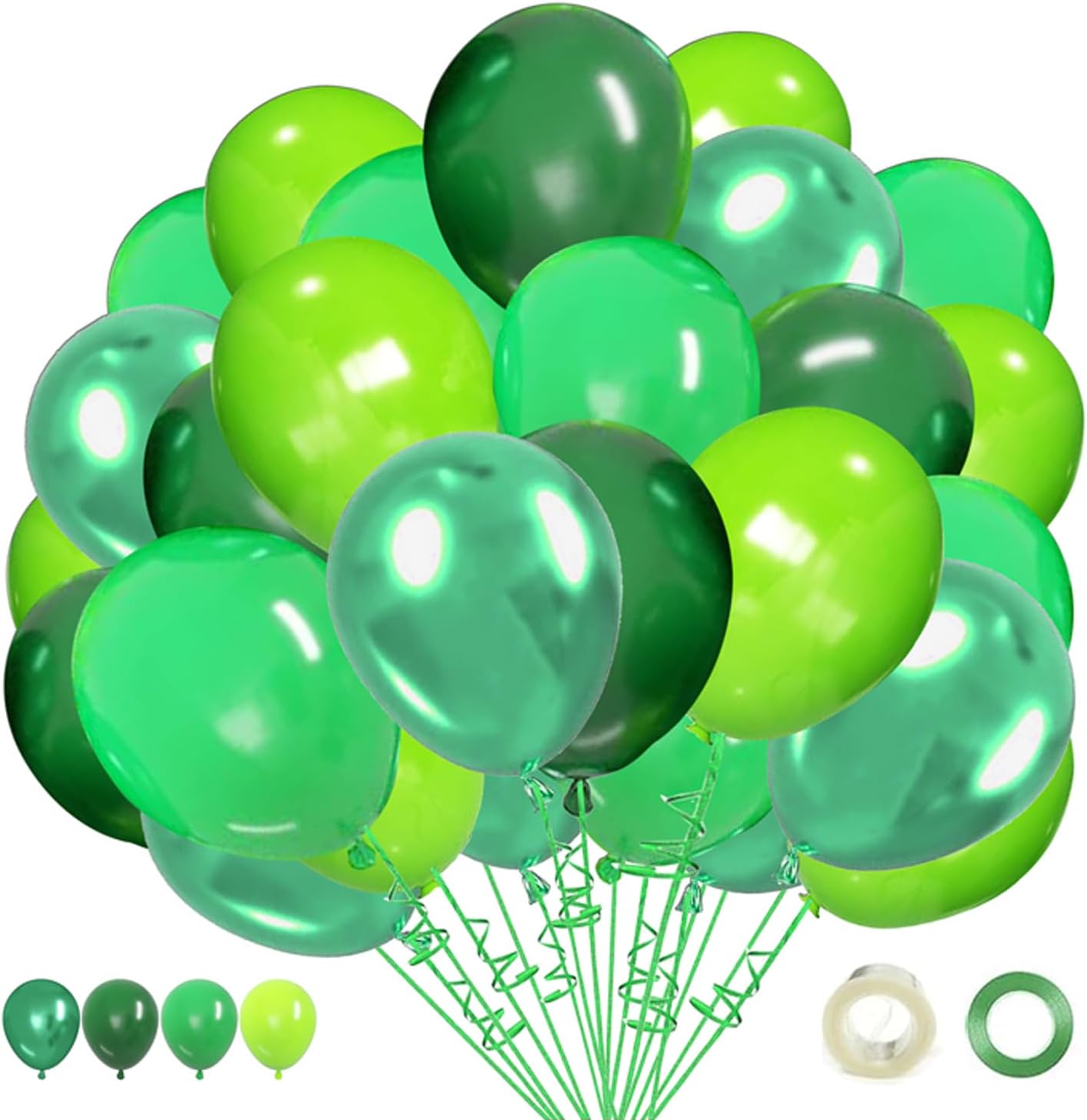 Amazon.com: VIKWER 50pcs Green Balloons, 12 Inch Metallic Green Latex ...