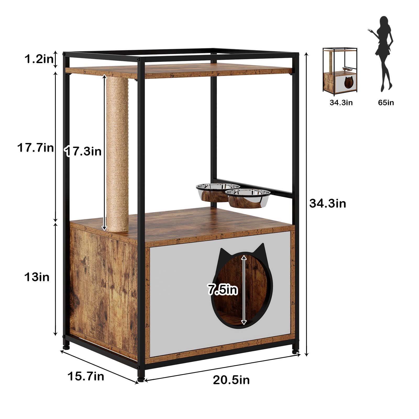 Snapklik.com : Soges Cat Tree Cat Condo, Industrial Cat Cabinet