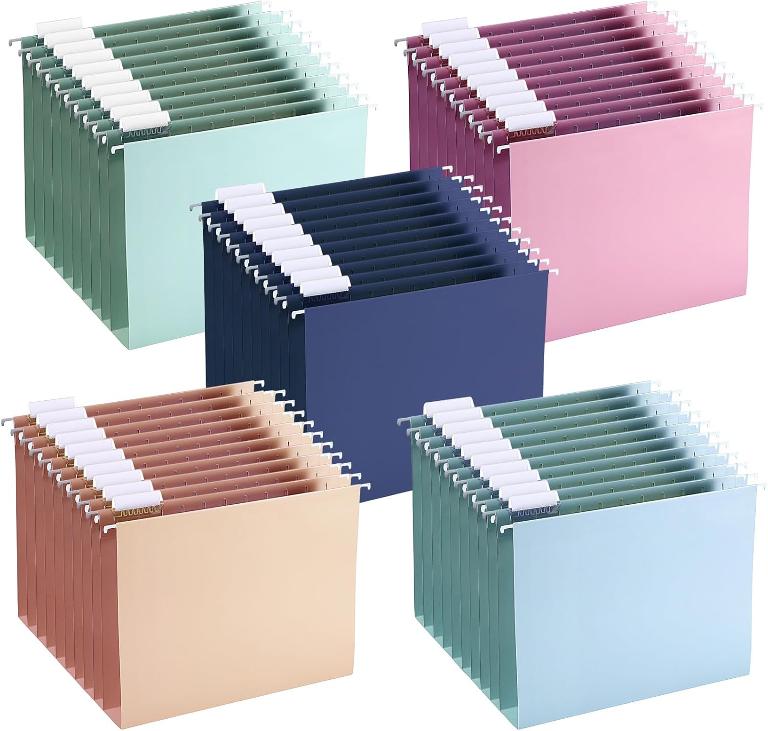 Amazon.com : Tellingyou 50 Pcs Extra Capacity Hanging File Folders ...