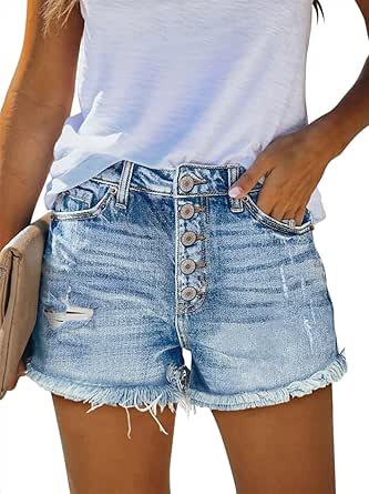 onlypuff Women's Ripped Jean Shorts | Amazon.com