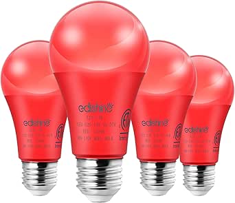 EDISHINE Red Light Bulbs, 14W Red LED Bulb Equivalent 100W Colored ...