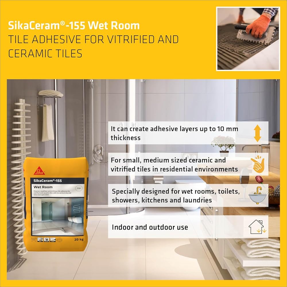 SIKA - Tile adhesive - SikaCeram 155 Wet Room - Tile Nepal | Ubuy