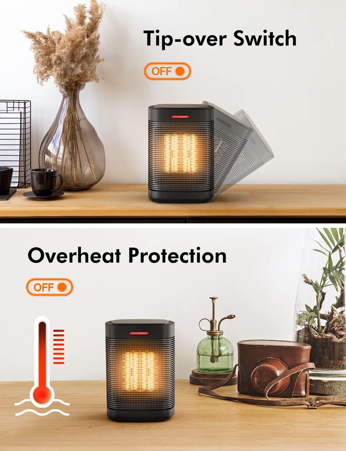 Snapklik.com : Small Space Heater, Personal Electric Space Heater 500W ...
