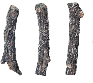 Amazon.com: Bark Burncrete Twigs for Gas Fireplaces & Gas Fire Pits (3 ...