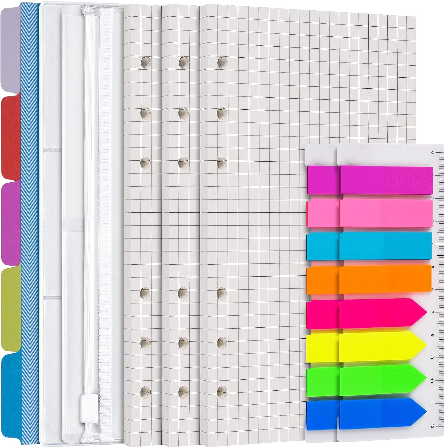 A6 Graph Refill Paper 3 Pack 6 Ring Planner Binder Refillable 5pcs a6-graph-refill-paper-3-pack-6-ring-planner-binder-refillable-5pcs