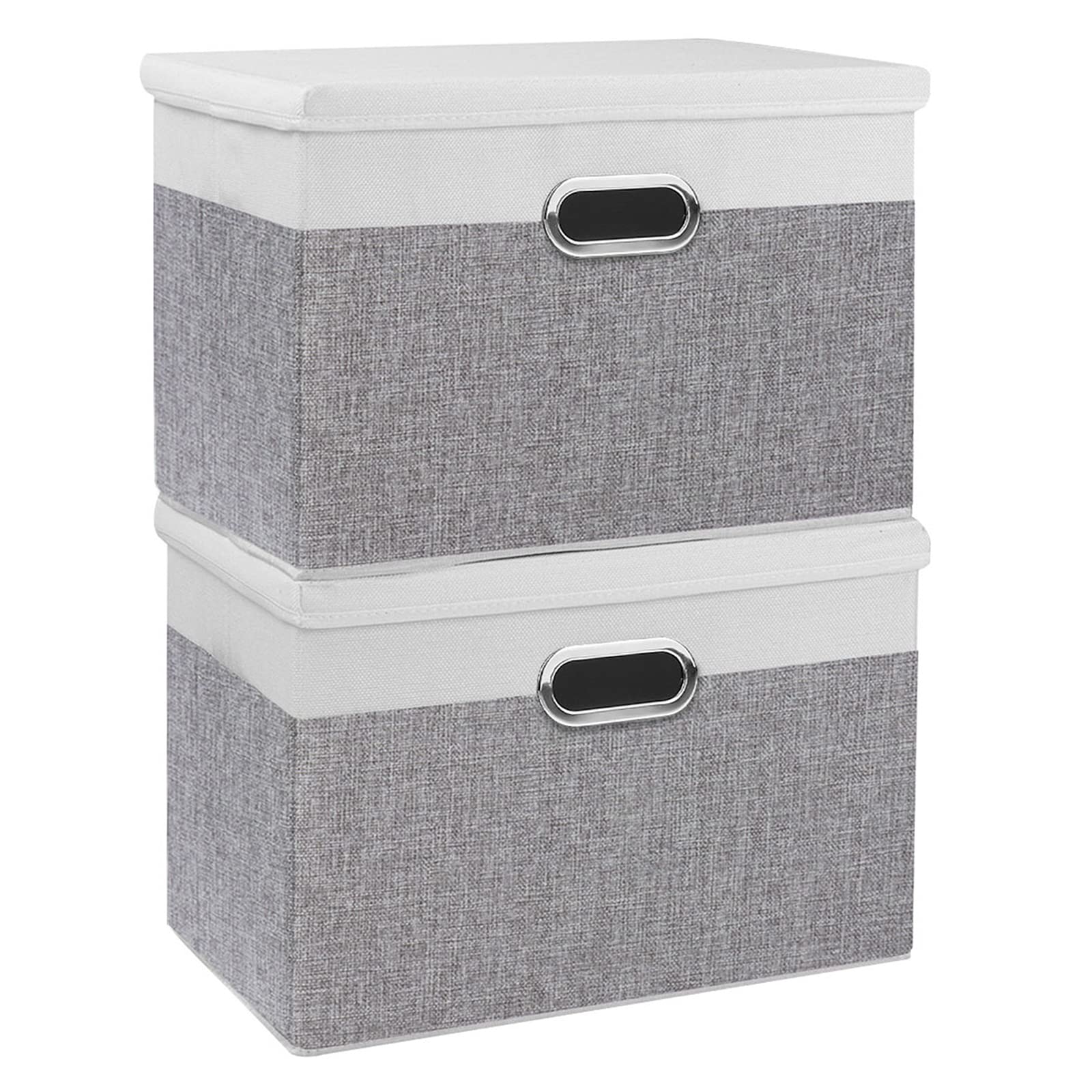 Yawinhe Storage Box with Lids 2 Pack, Collapsible Clothing Shelf Basket ...