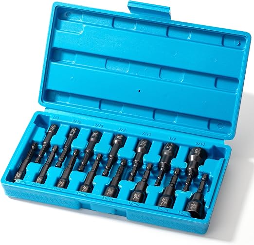 Amazon.com: Bates- Magnetic Nut Driver Set for Impact Drill, 15 pcs, 1/ ...