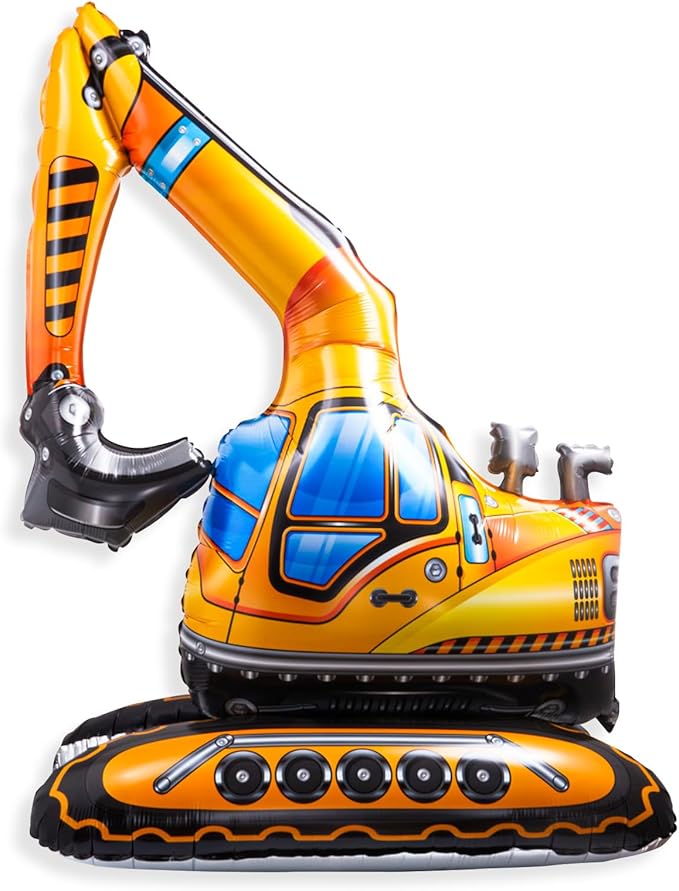 Amazon.com: Ckepvo Excavator Balloon Construction Birthday Party ...