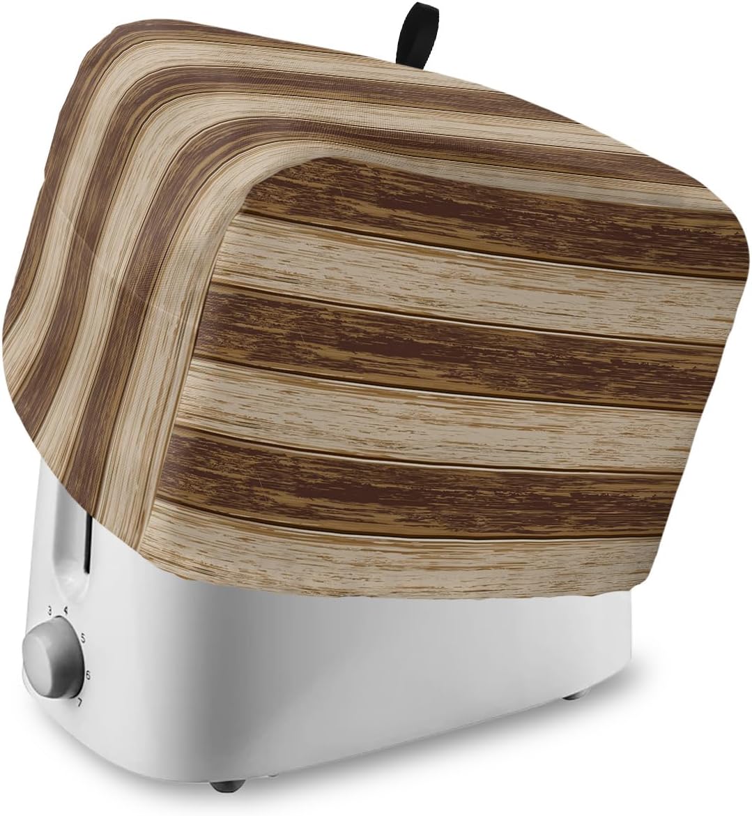 Amazon.com: Brown Beige Wood Toaster Cover 4 Slice, Large Kitchen ...