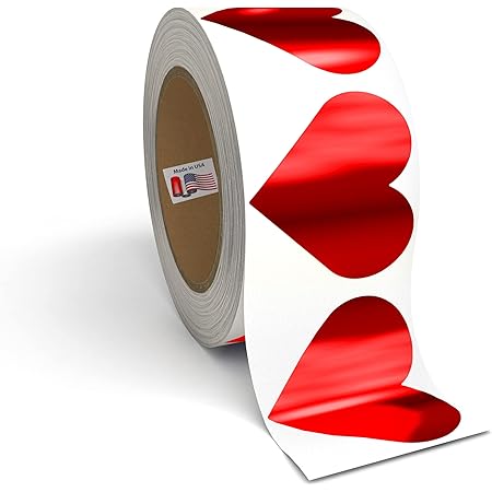 Amazon.com : 1200 PCS Red Heart Shaped Sticker Labels with Perforation ...