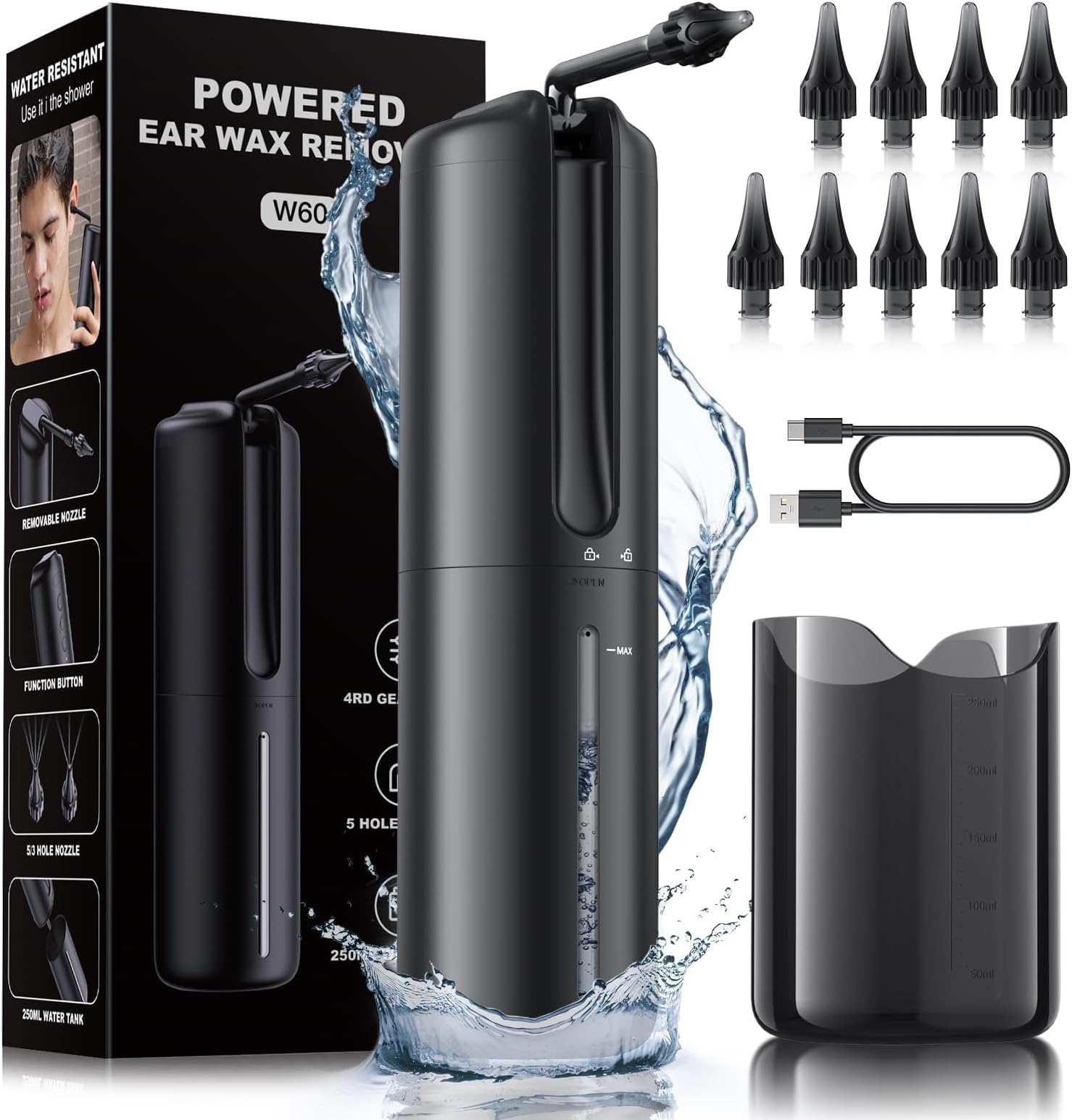 Amazon.com: Water Powered Ear Cleaner & Ear Wax Removal Tool Camera ...