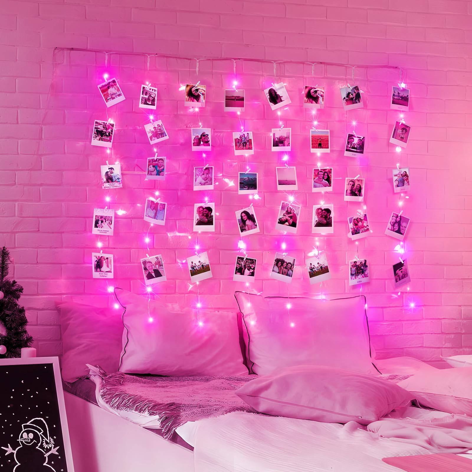 Amazon.com: Heceltt Photo Clips String Light 4.6ft x 5.0ft, 120 LED ...