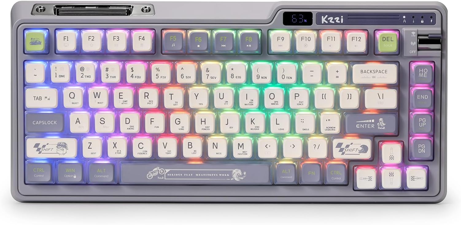 Amazon.com: KZZI K75 PRO RGB 75% Wireless Gasket Mechanical Keyboard, Triple Mode BT 5.0/2.4G ...
