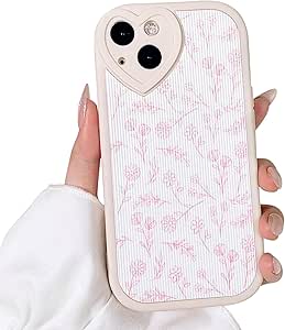 Amazon.com: Lovmooful Compatible for iPhone 13 Case Cute Flower Floral Leaf with Love Lens ...