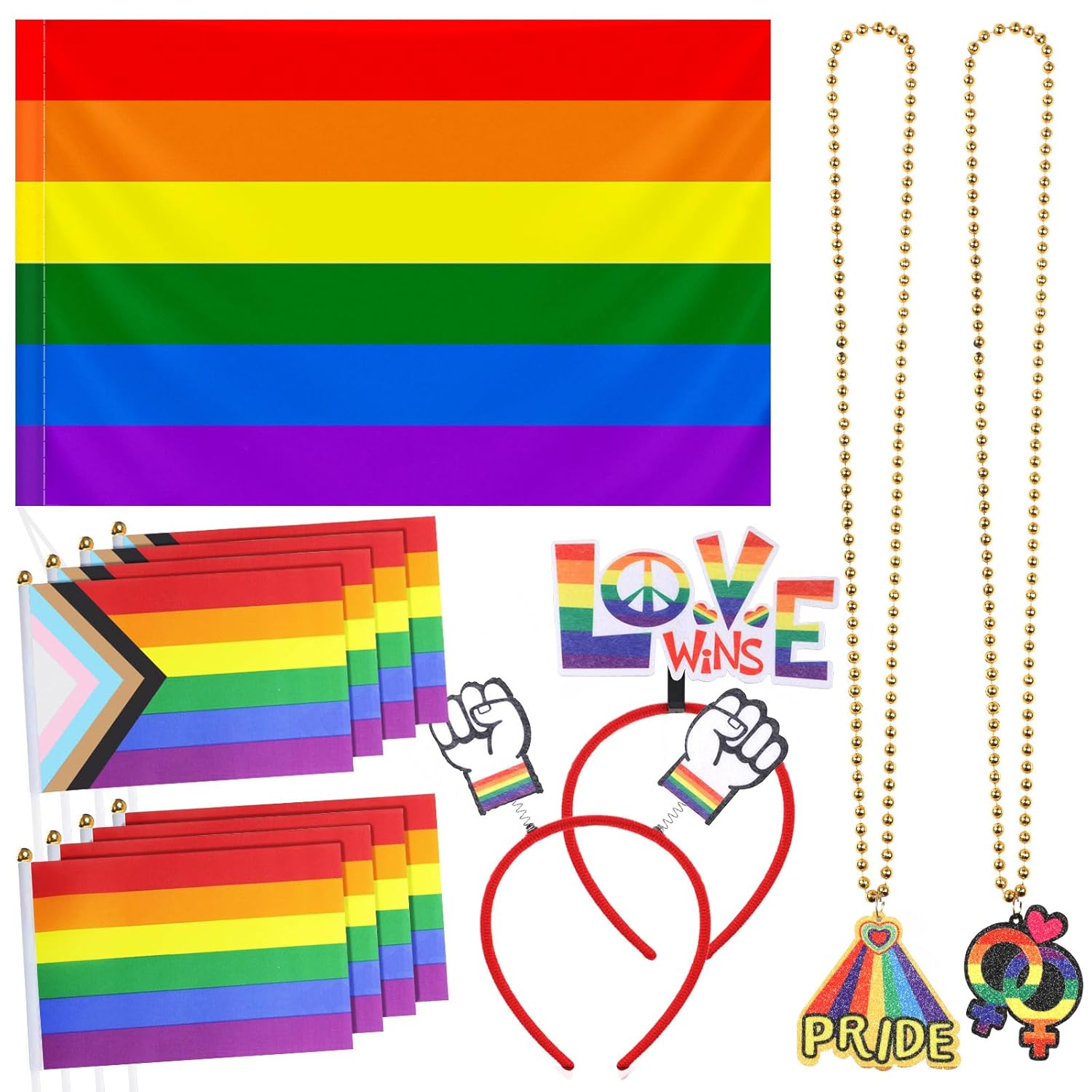 Bigqin Progress Pride Flags, Pride Accessories, 13 PCS Large Pride Flag ...