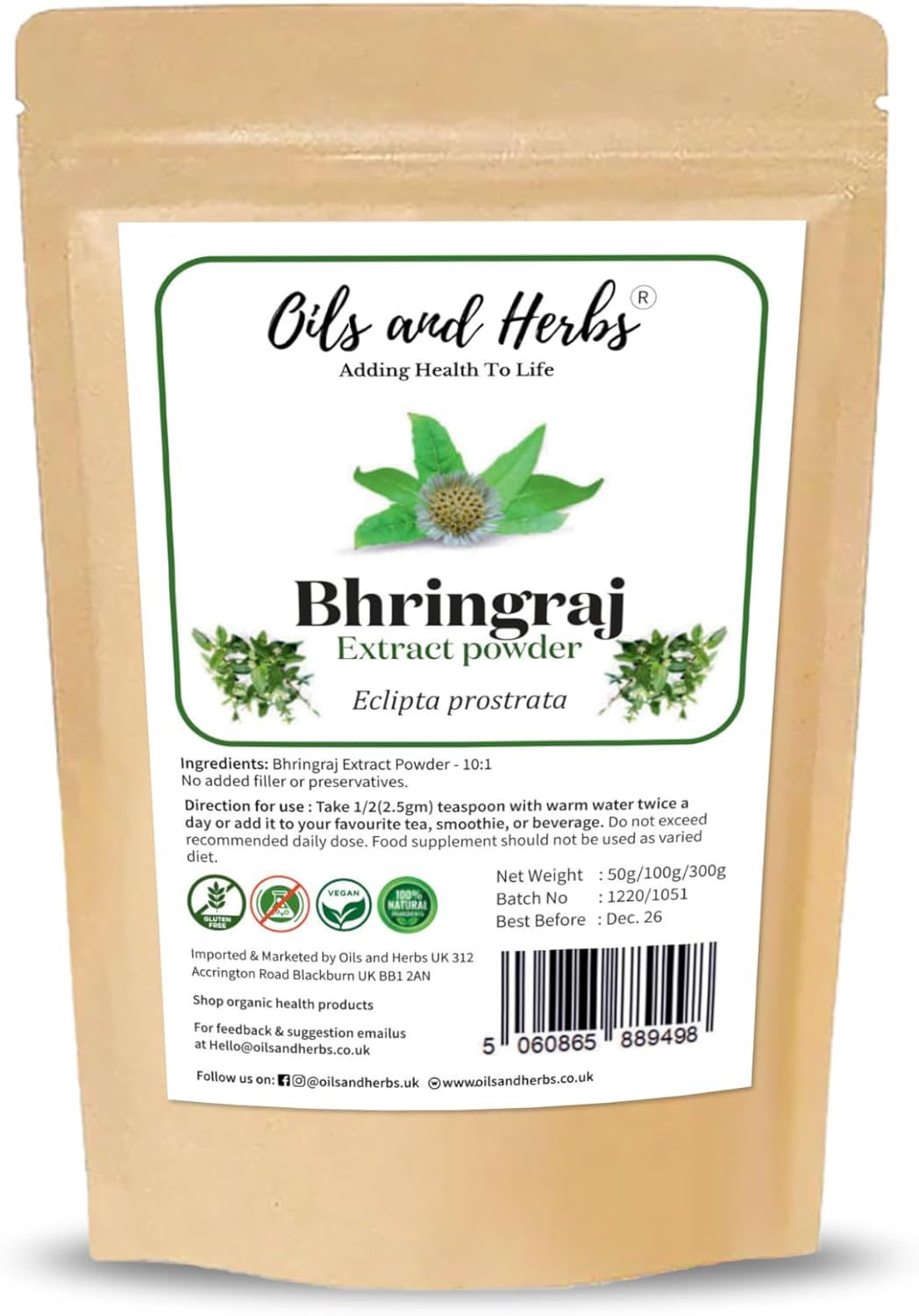 High Strength Bhringraj Extract Powder 10:1 - Eclipta prostrata - No ...