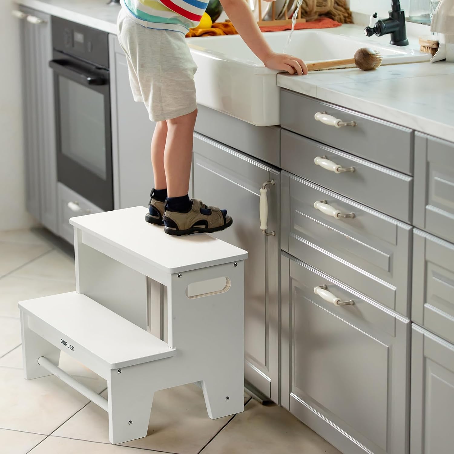 Amazon.com: Dorjee Wooden Step Stool for Kids, Toddler Step Stool for ...