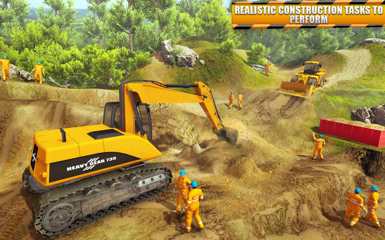 Uphill Road Builder Construction Game: Crane Driving Excavator City Building Simulator - App on ...