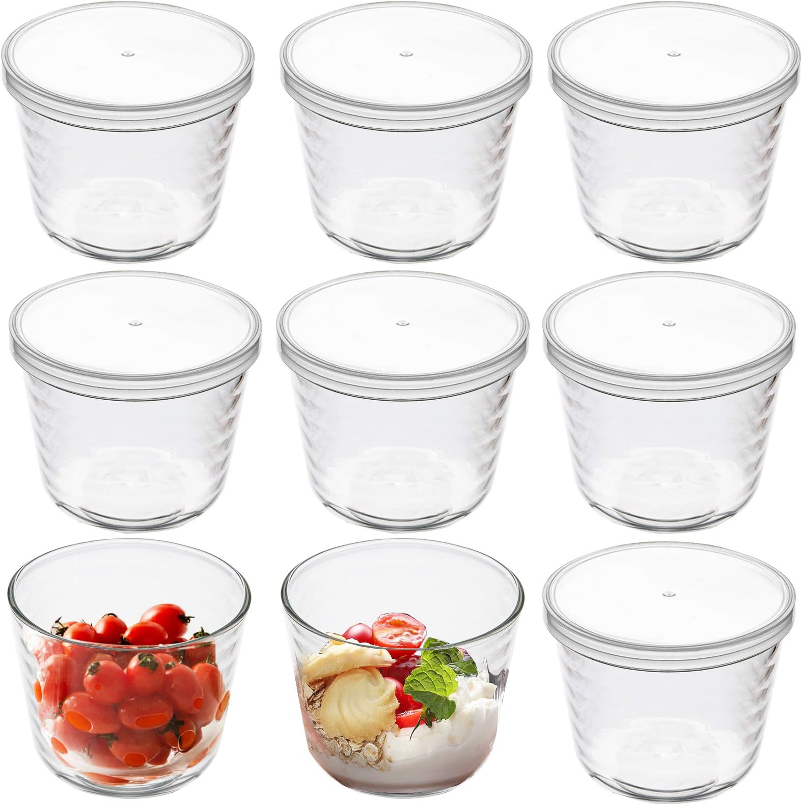 Amazon.com | Matifaner 9 oz Round Pudding Glass Cups,Mini Glass Dessert ...