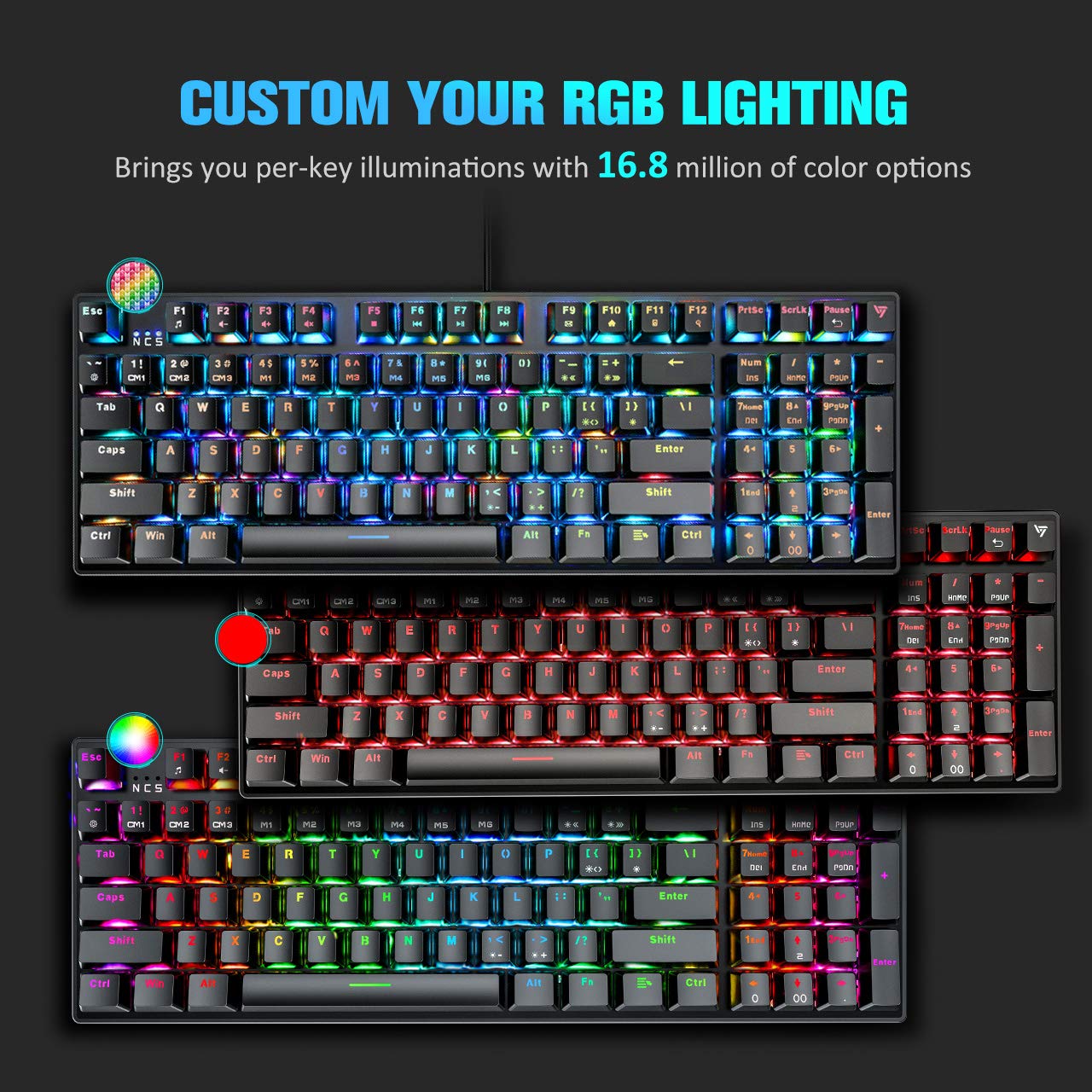 RGB Mechanical Gaming Keyboard, 96-Key Compact Layout...B0B4DMR4M5 ...