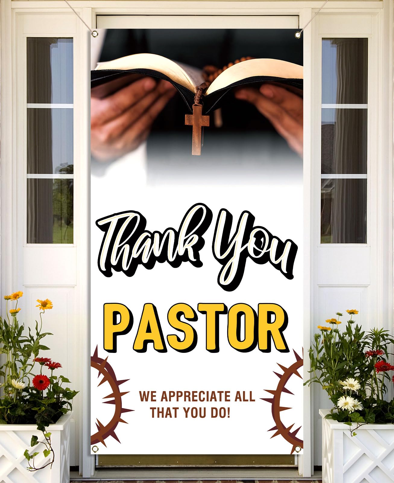Amazon.com: Nepnuser Thank You Pastor Door Cover Pastor Appreciation ...