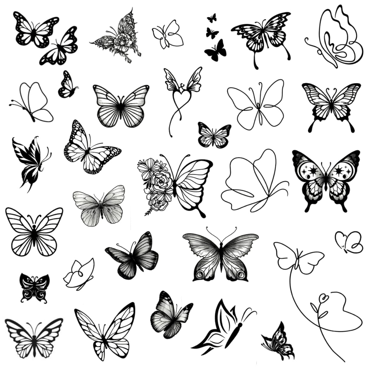 Amazon.com : One Grace Mini Butterfly Temporary Tattoos - Realistic ...