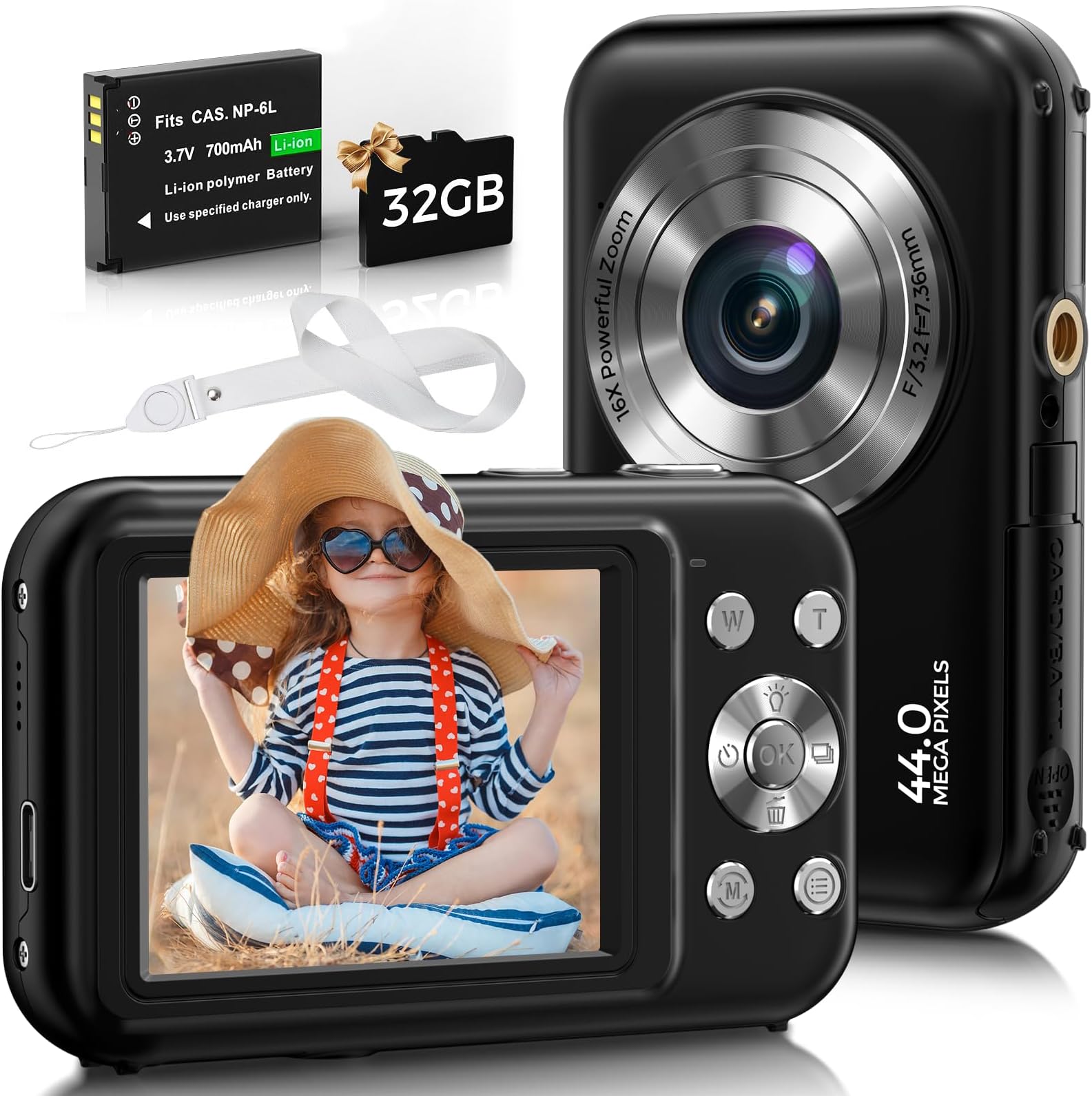 Amazon.com : Digital Camera, Bofypoo FHD 1080P 44MP Kids Camera with ...