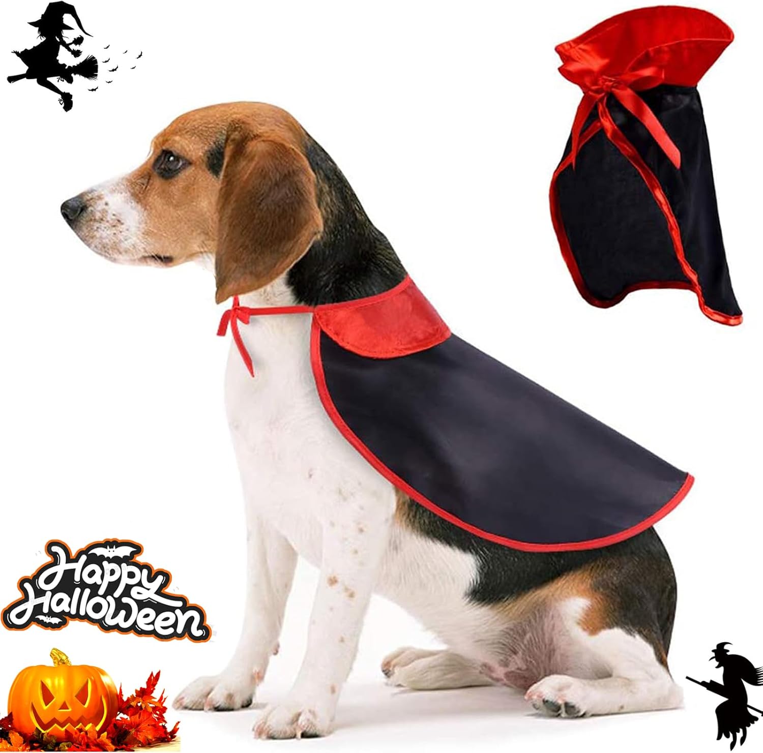 Amazon.com : Small Dog Cape Halloween Costume Cat Vampire Cloak, Pet ...