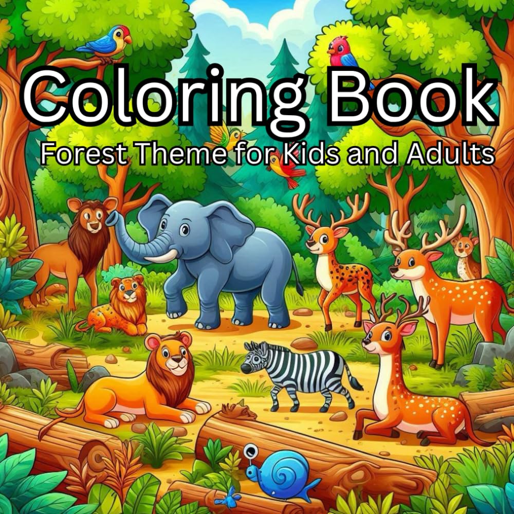 Amazon.com: Coloring Book; Forest Theme for Kids and Adults: Fun ...