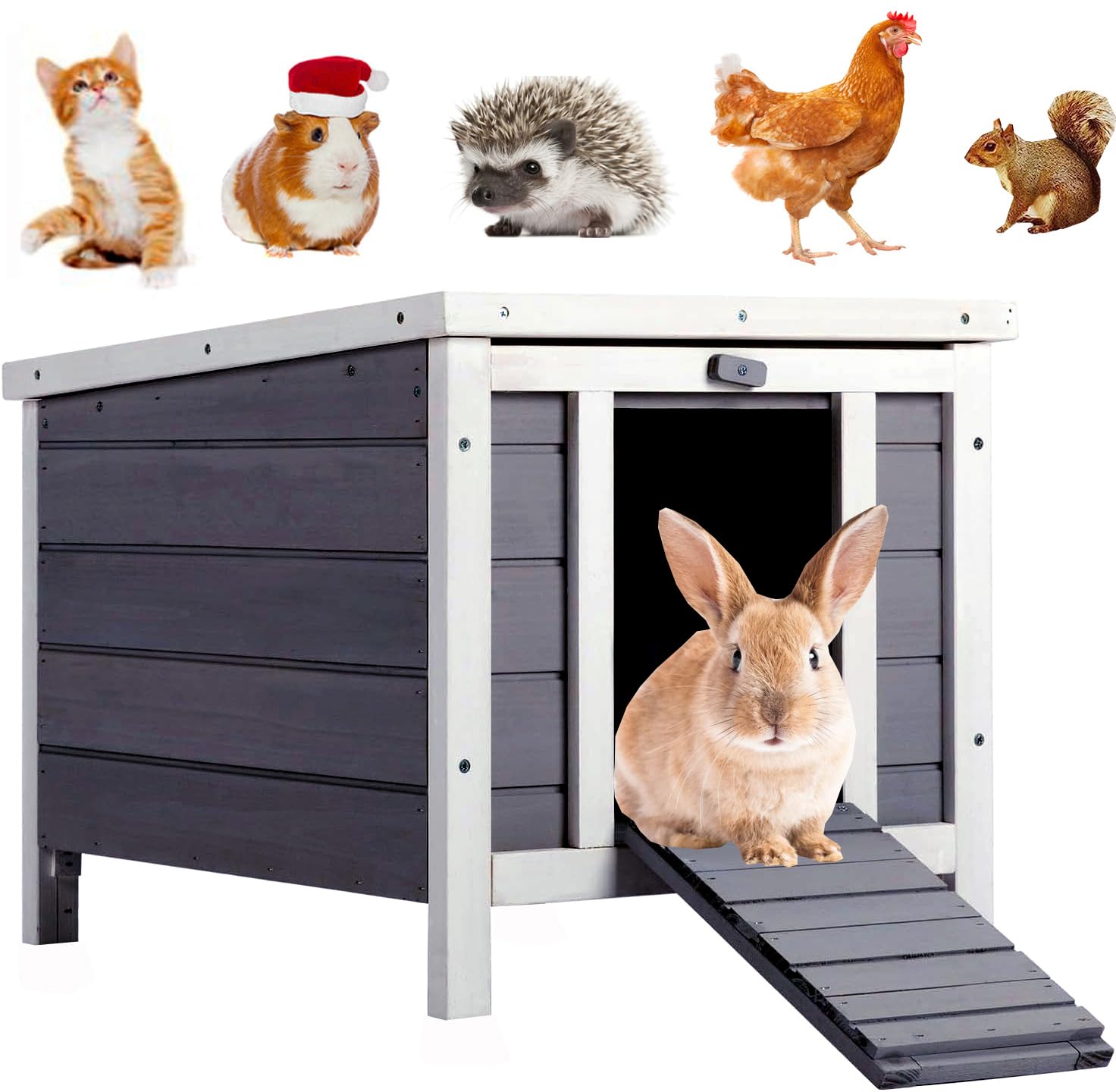 Amazon.com: Classic Indoor/outdoor Weatherproof Roof Top Rabbit Hutch ...