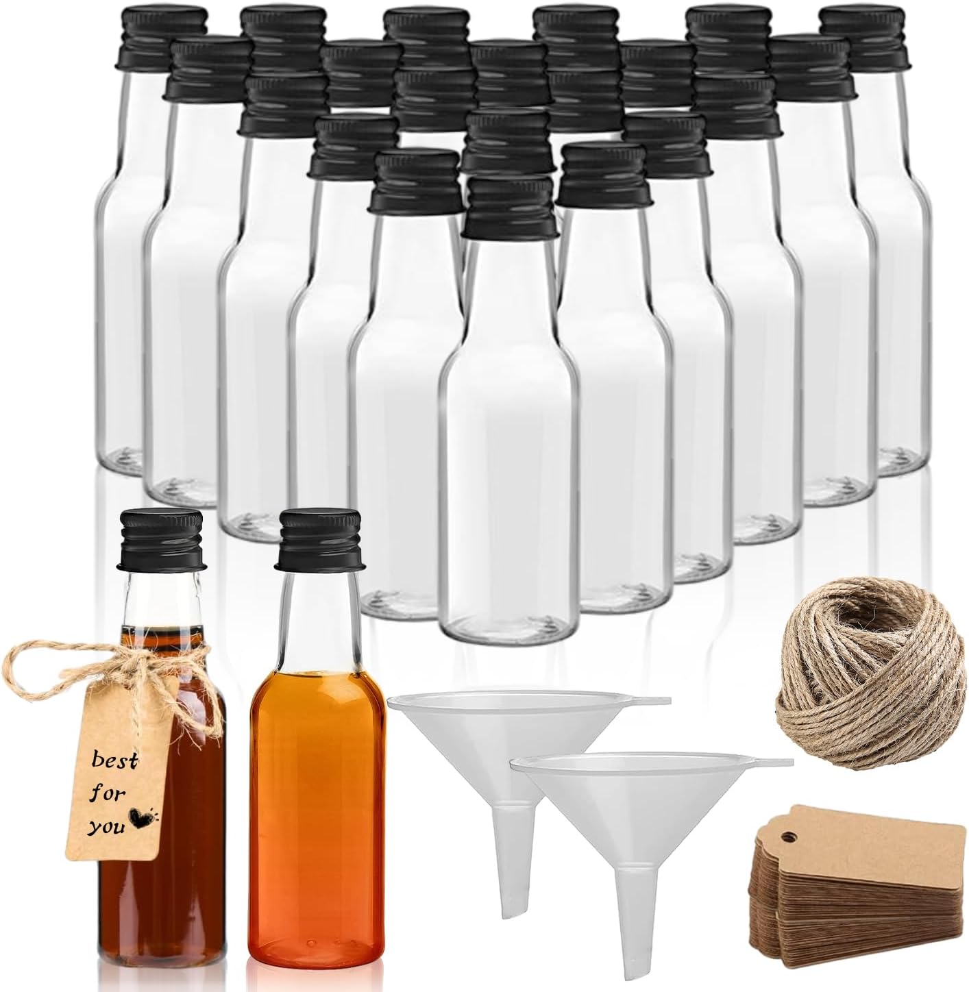 Giehl 20 botellas vacías de cristal transparente de 100 ml con cierre ...