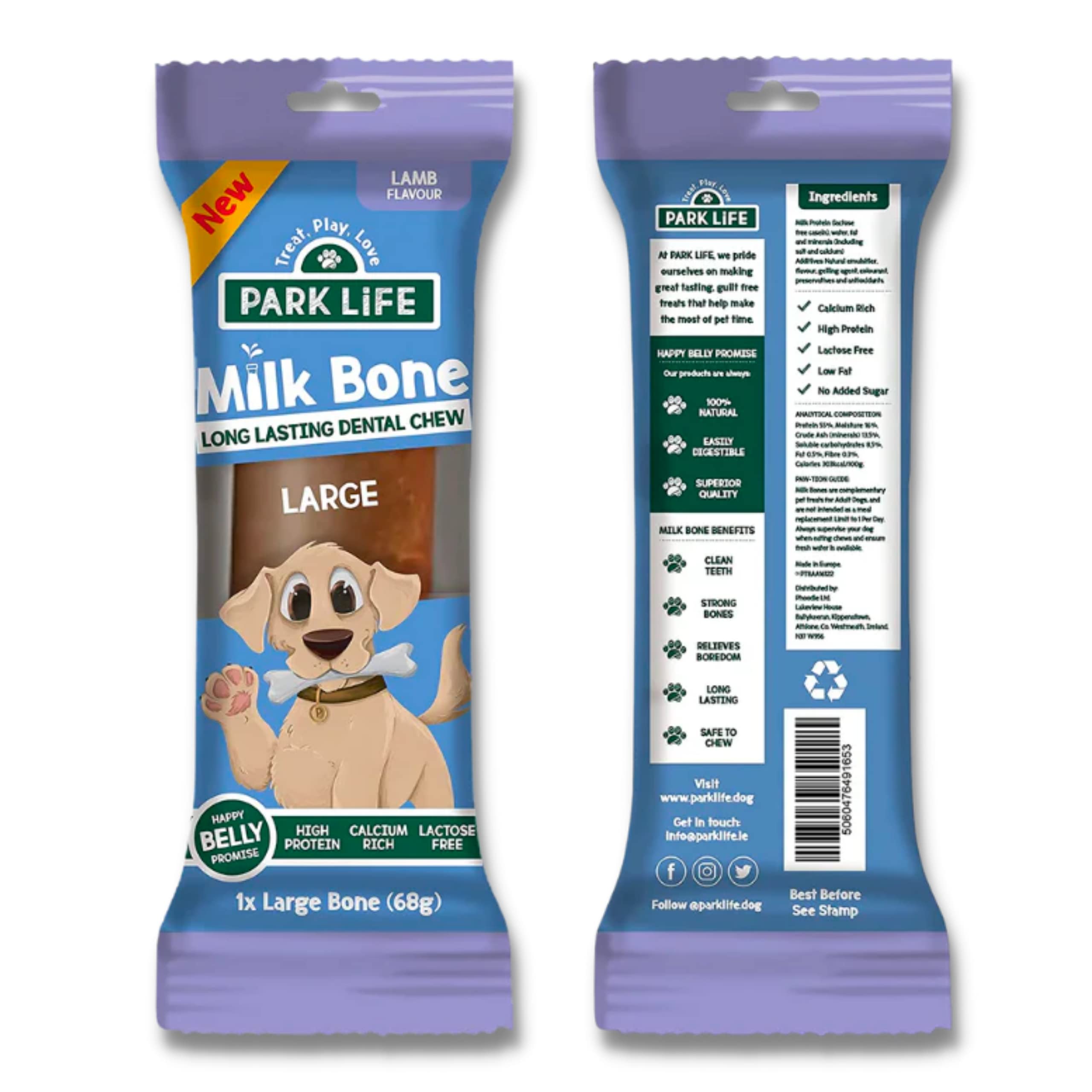 Park Life Milk Bone Long Lasting Dog Chew | Splinter-Free Treat for ...