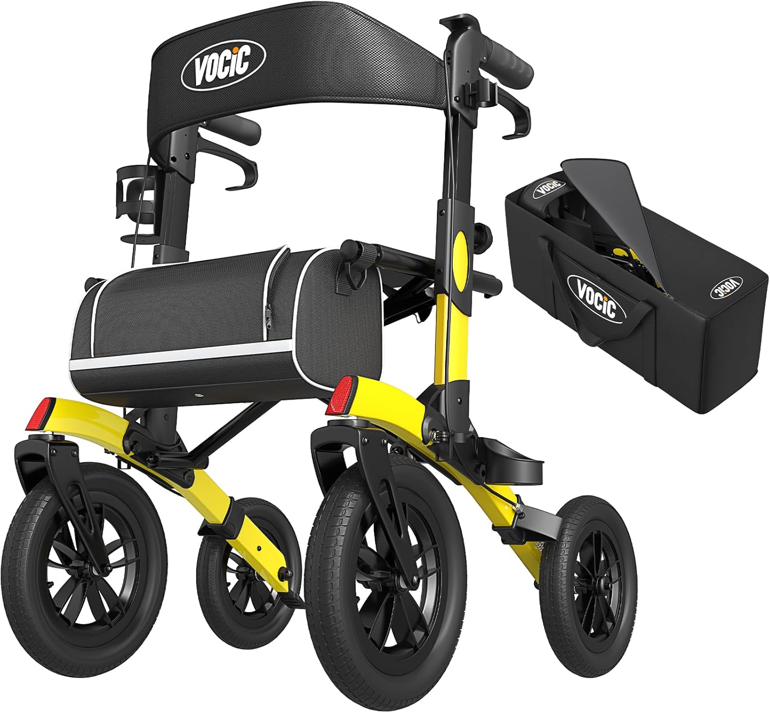 VOCIC Deambulateur 4 roues pliable leger pour personnes âgées ...