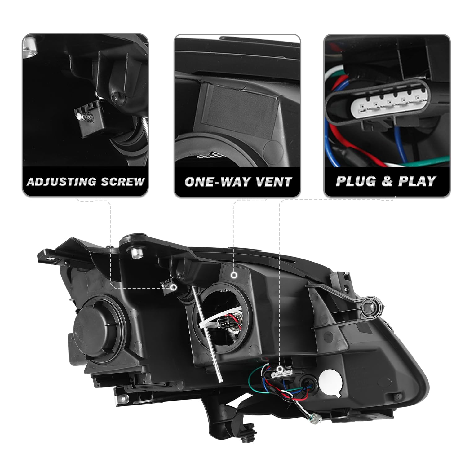 Snapklik.com : Halogen Model Headlight Assembly Replacement Fit For ...