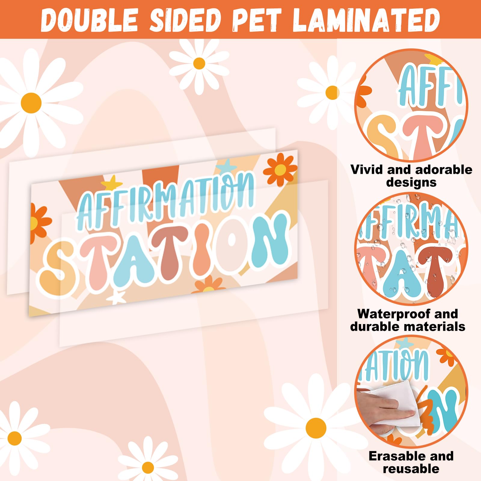 Snapklik.com : Groovy Affirmation Station Bulletin Board Set Classroom ...