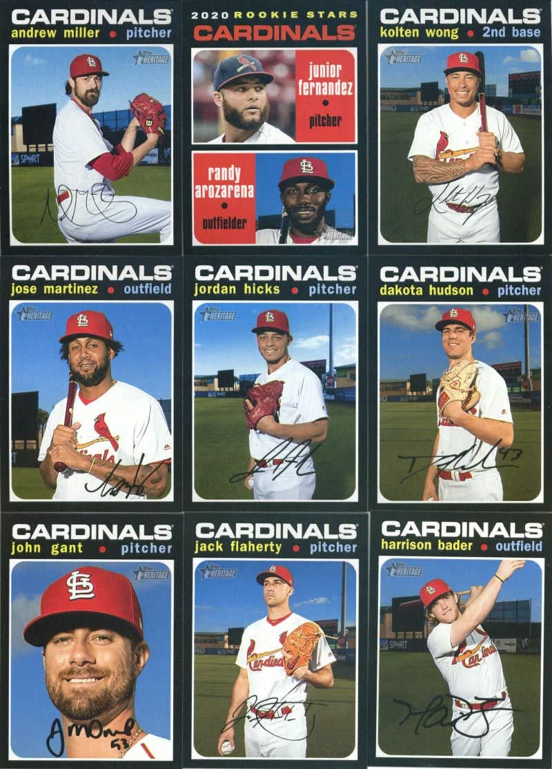 Amazon.com: 2020 Topps Heritage St. Louis Cardinals Team Set of 14 ...