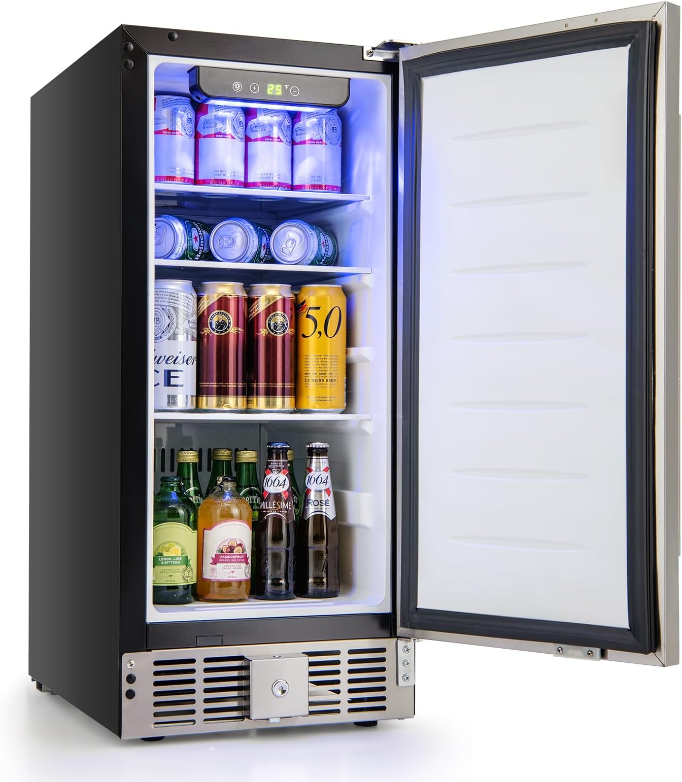 KOTEK 2.9 Cu.ft/115 Cans Beverage Fridge, 32 to 50℉, Under Counter ...