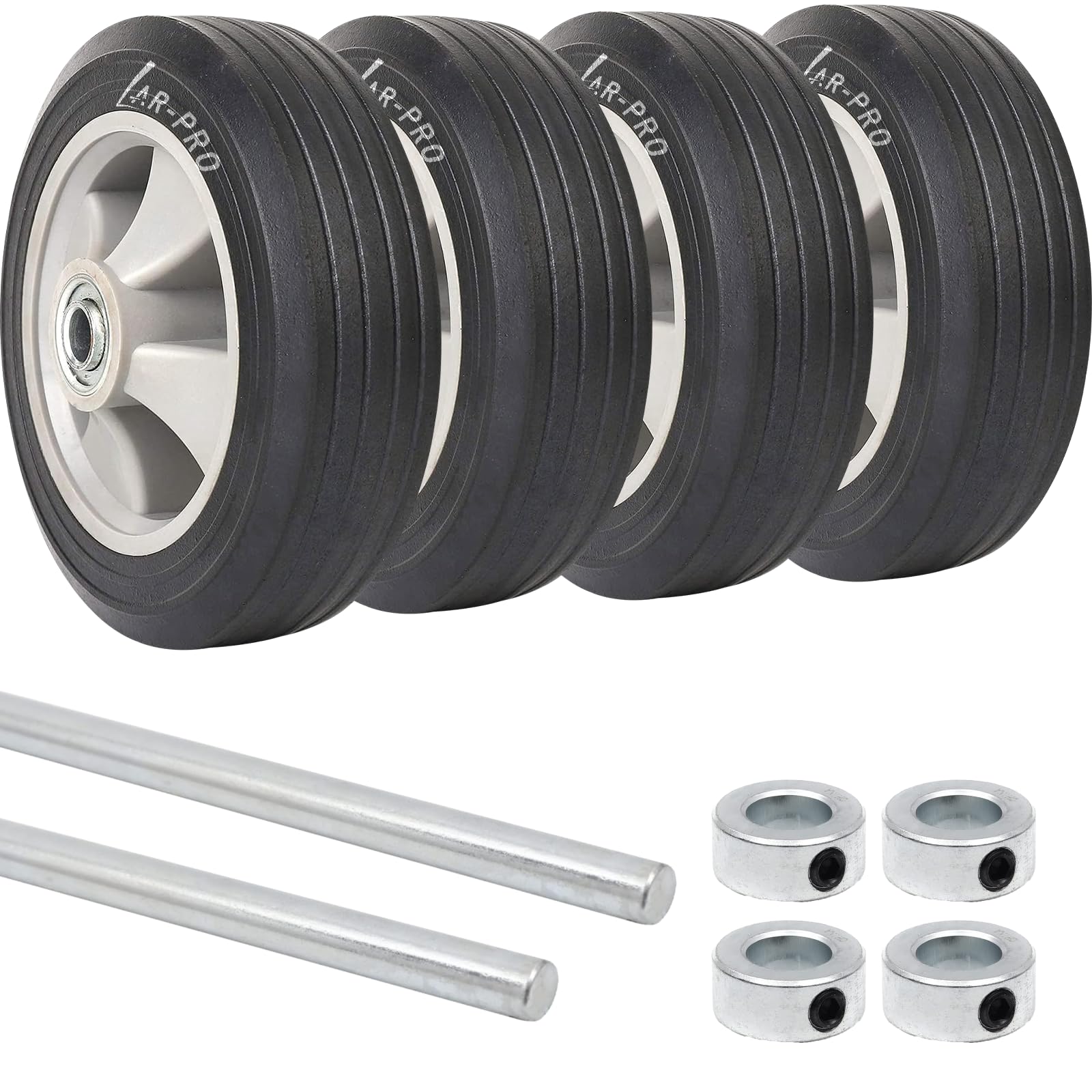 Amazon.com: AR-PRO 8x2" Solid Rubber Tire and Wheel with 5/8" x36 axle ...