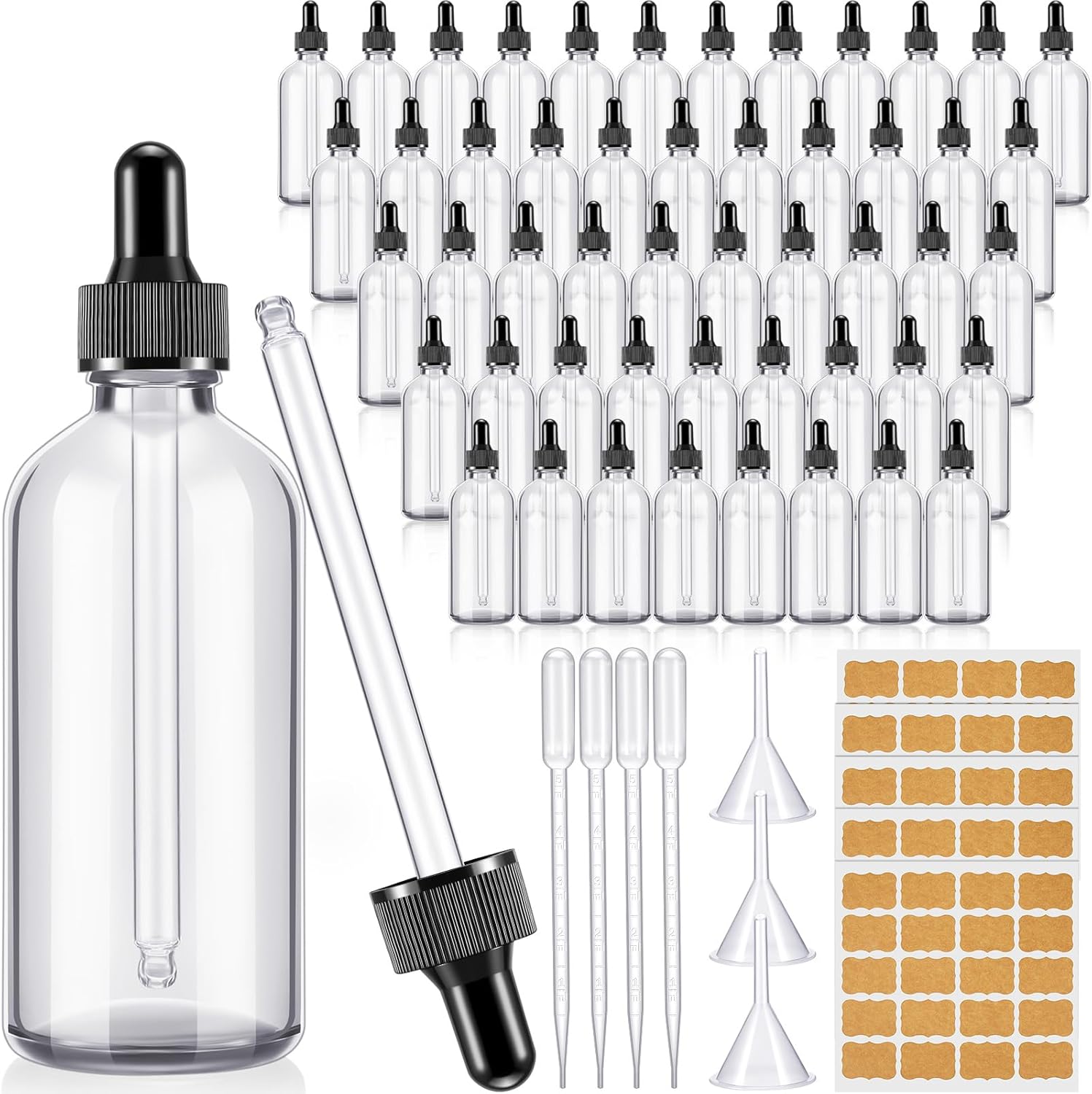 Amazon.com: Lallisa 48 Pcs Glass Dropper Bottles with Eye Dropper ...