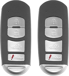Amazon.com: X AUTOHAUX 2pcs SKE13D-01 Car Key Fob Shell 4 Button Remote Control Key Case Shell ...