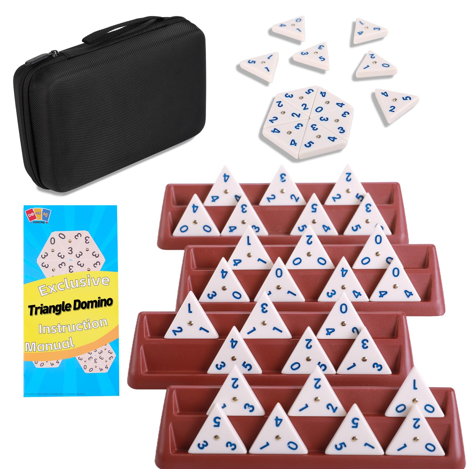 Snapklik.com : Doreimi Melamine Premium Travel Triangle Domino Game Set
