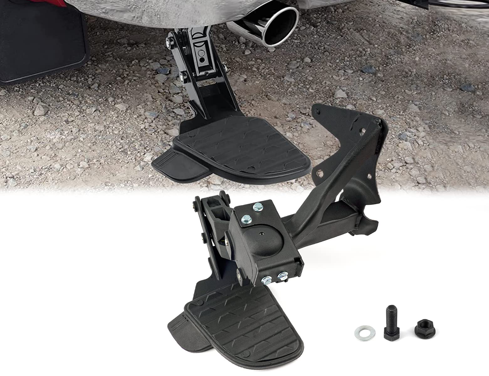 Loosoo Rear Bed Step Retractable Bumper Step Compatible with Dodge Ram ...