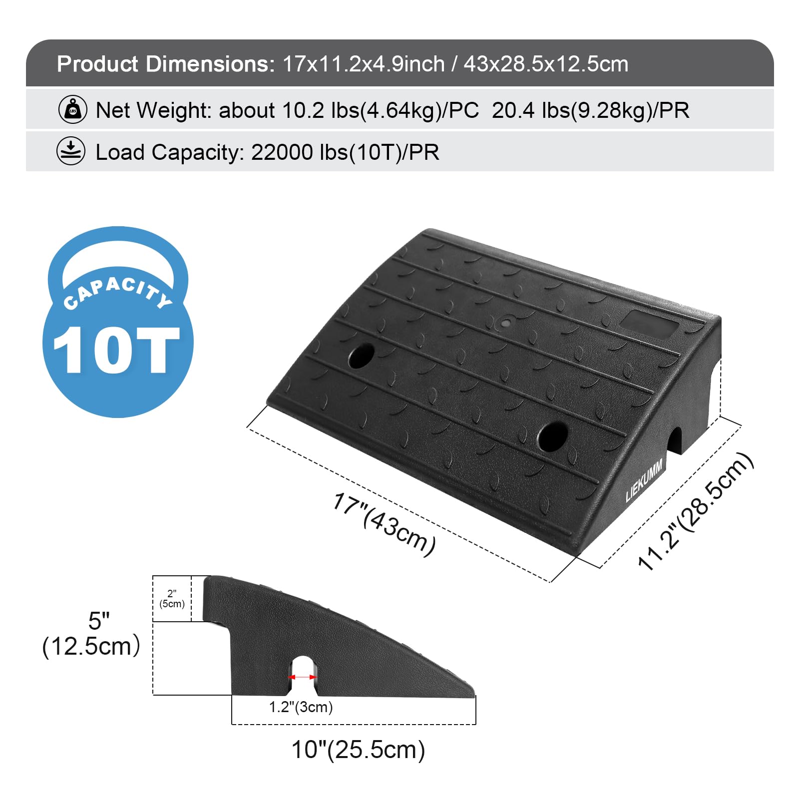 Snapklik.com : PVC Curb Ramp, 5"" Rise Height Heavy Duty Driveway Curb ...