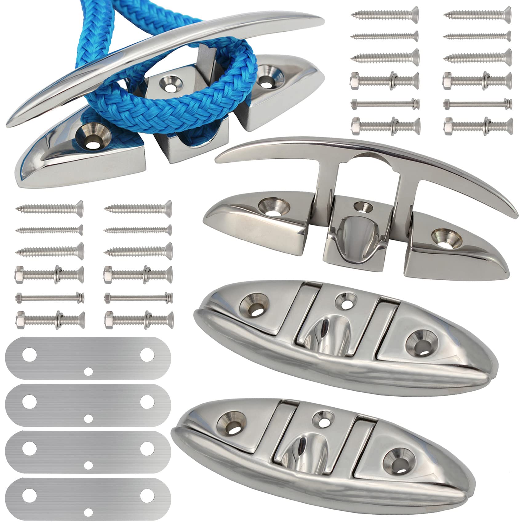 Snapklik.com : 316 Stainless Steel 5 Inch Folding Boat Cleat