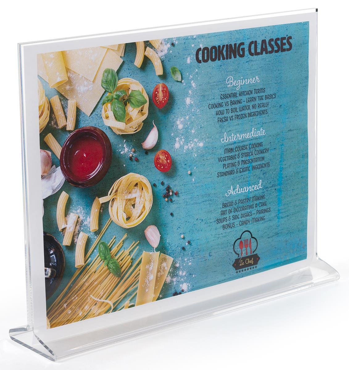 Displays2go 8.5" x 11" Tabletop Sign, Restaurant Menu Holder, Set of 20 ...