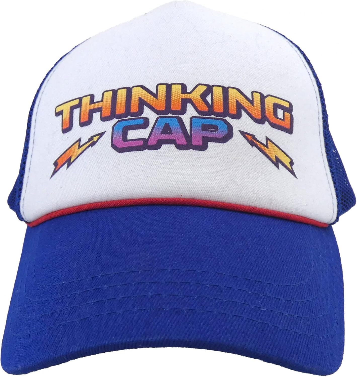 Stranger Things Thinking Baseball Cap (One Size) (White/Blue) at Amazon ...